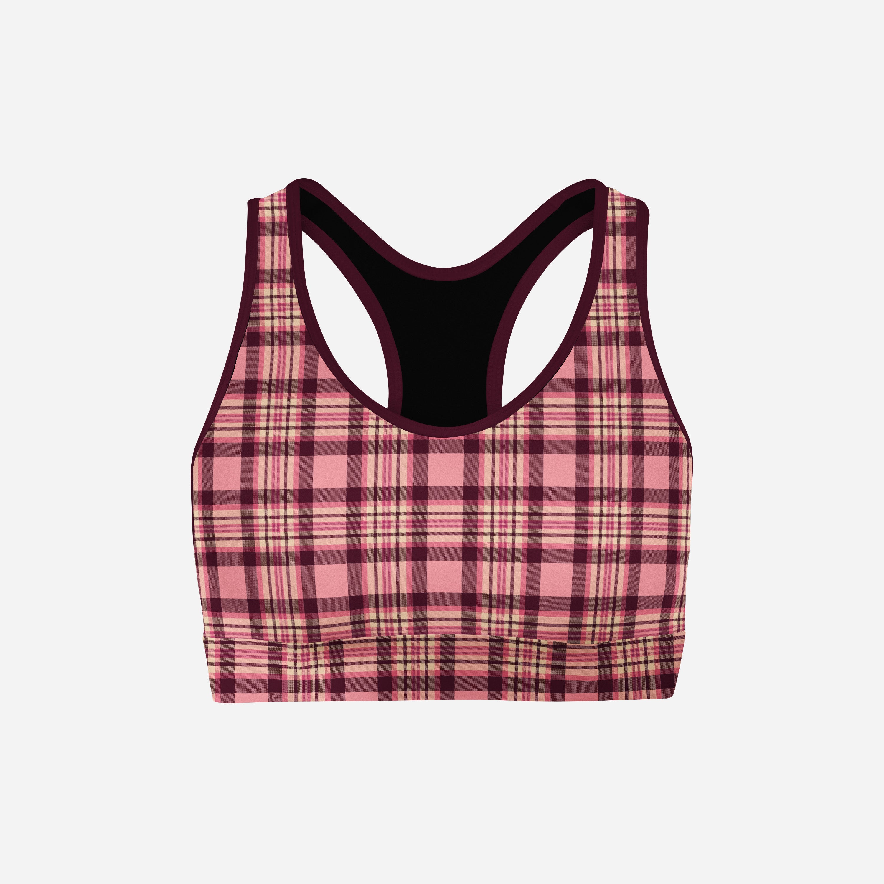 Rosewood Plaid - Classic Sports Bra | Miami Fitwear